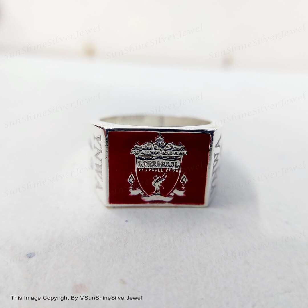 Liverpool Football Club Sterling Silver Signet Ring Football Fan Club ...