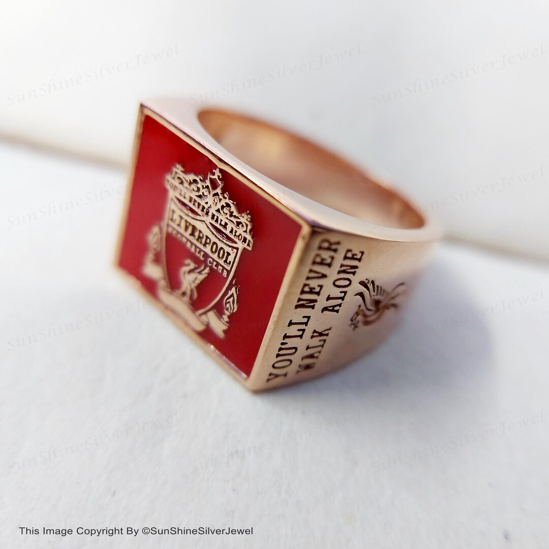 Liverpool Football Club Ring, Sterling Silver Ring With Gold Filled ...