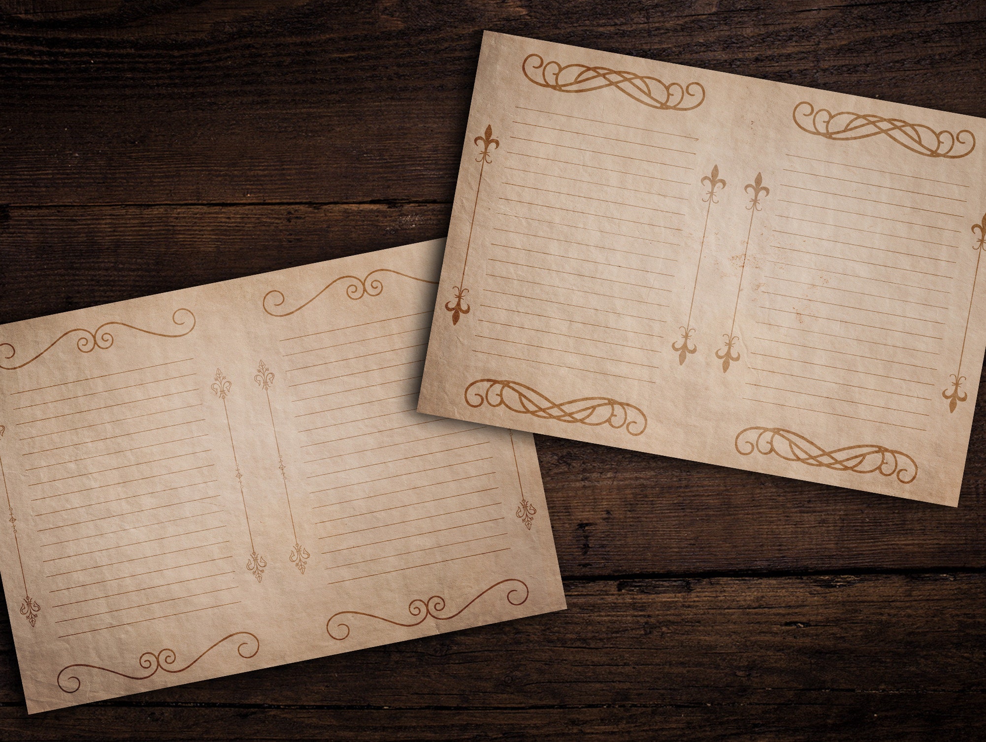 Blank Medieval Book of Shadows Printable Pages Set Wicca - Etsy