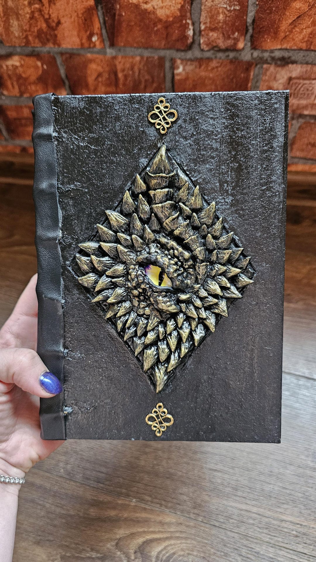 Dragon Journal, Dnd Notebook, Grimoire, Gold Dragon Eye Book, Dragon ...
