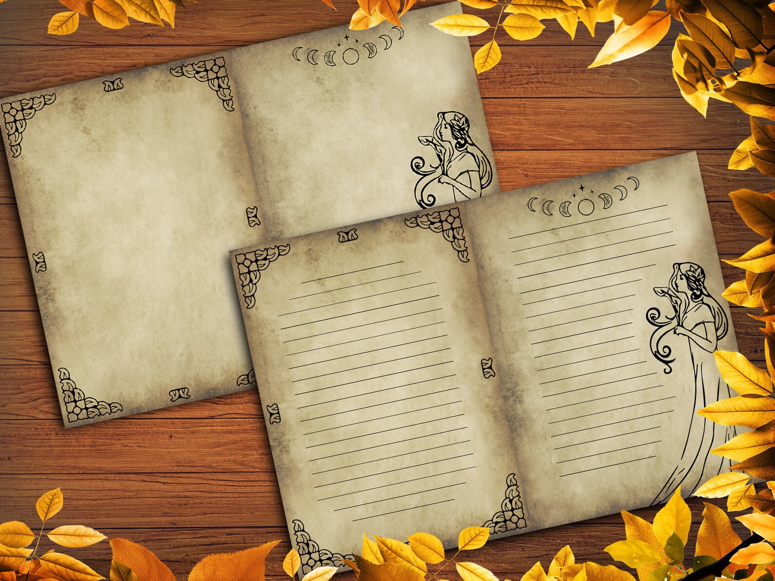 Printable Grimoire Page, Downloadable Book of Shadows Pages, Spell Book ...