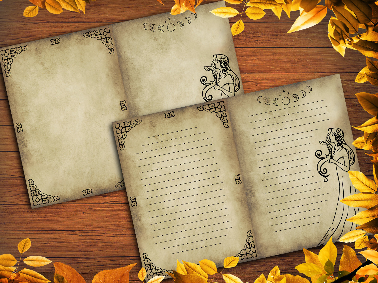 Printable Grimoire Page, Downloadable Book of Shadows Pages, Spell Book ...