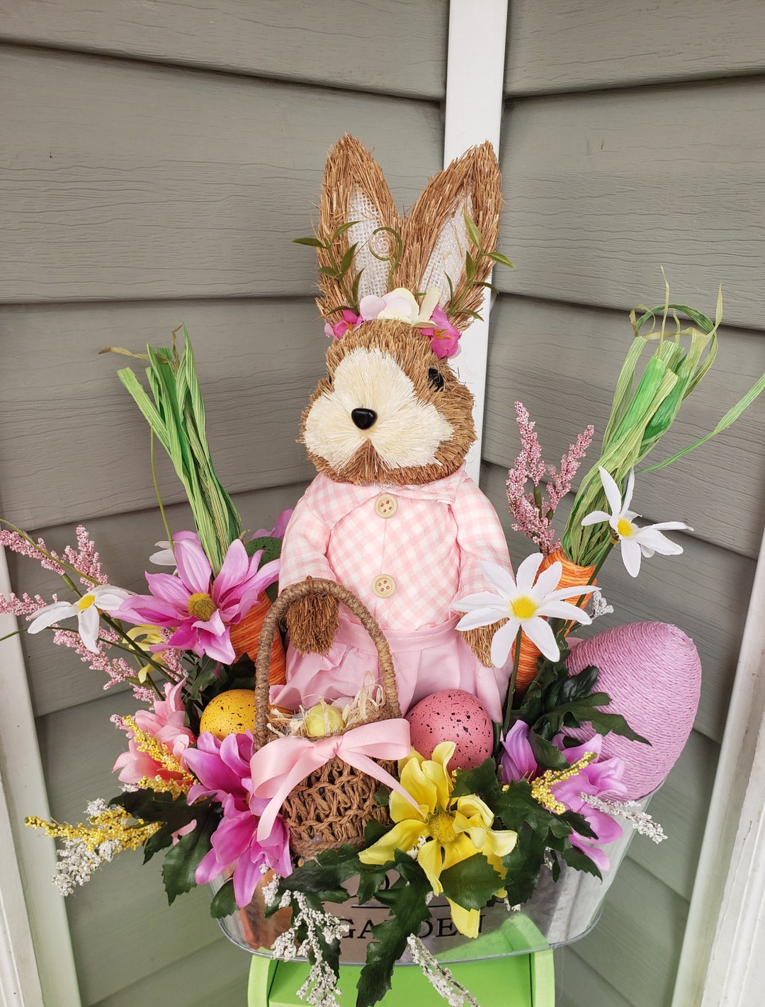 Easter Bunny Centerpiece, Easter Decor, Spring Decor, Table Decor - Etsy