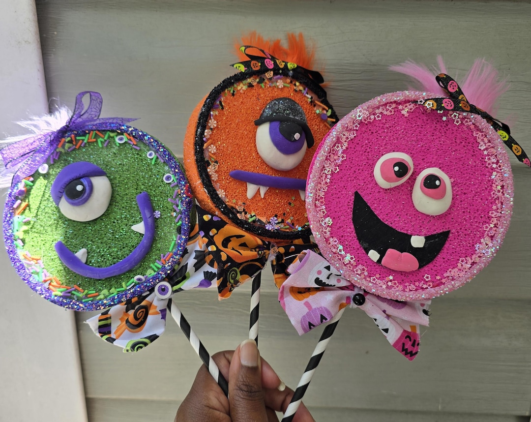 Monster Lollipops, Halloween Decor, Halloween Lollipops, Fake Lollipops ...