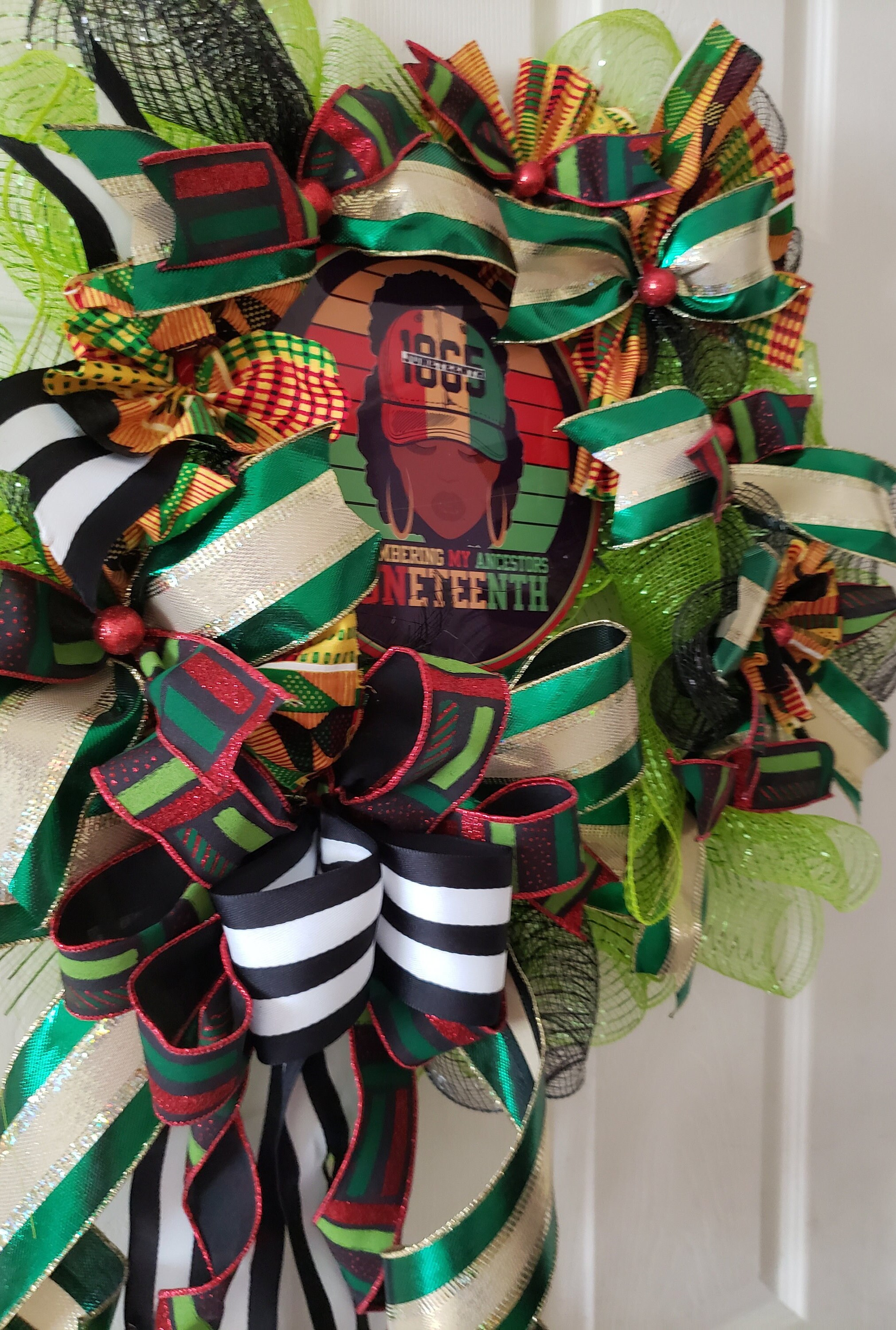 Juneteenth Wreath for Front Door, Juneteenth Door Hanger, Black History ...