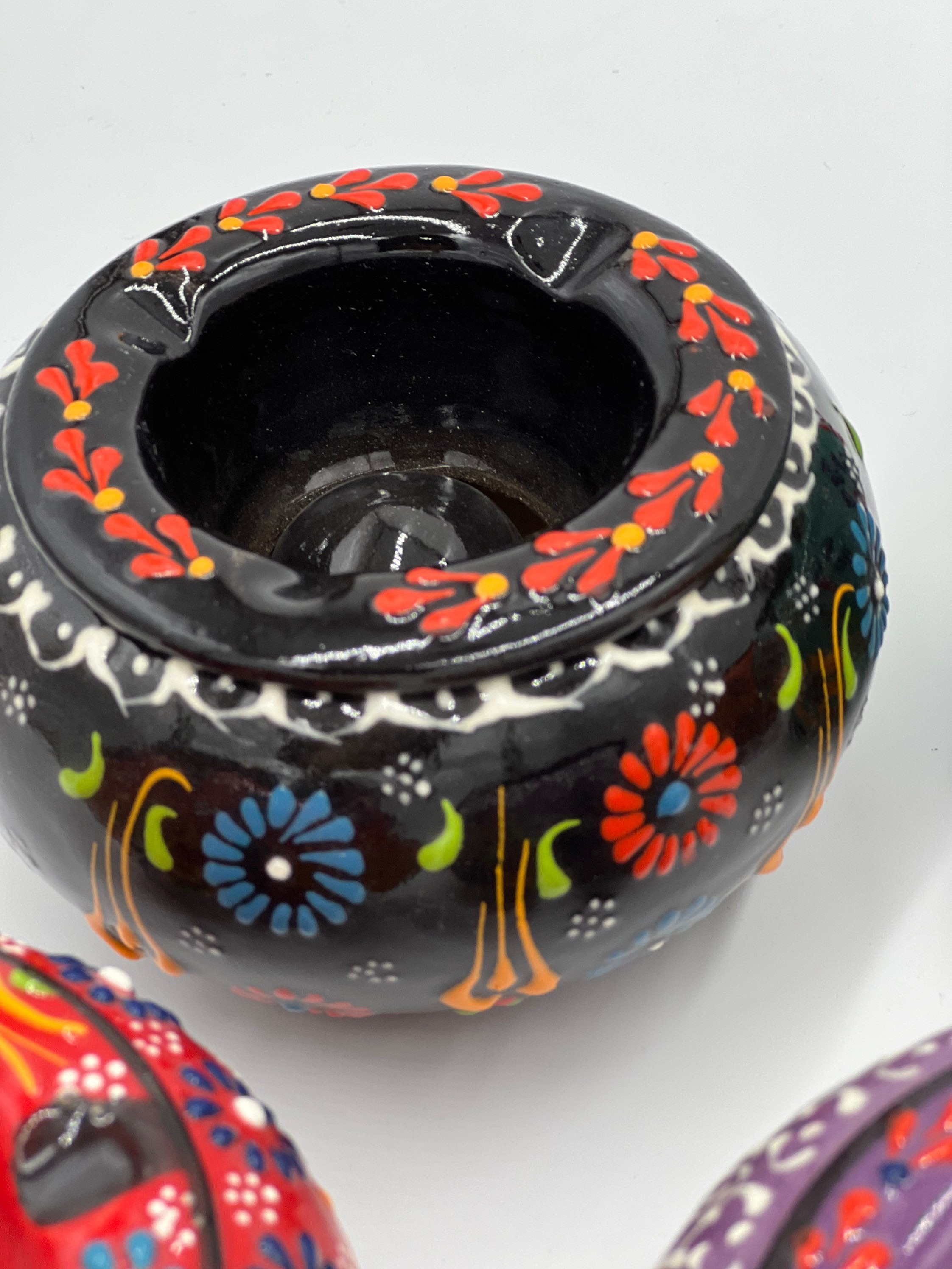 Ceramic Ashtray With Lid Ceramic Ash Tray Turkish Ceramic - Etsy