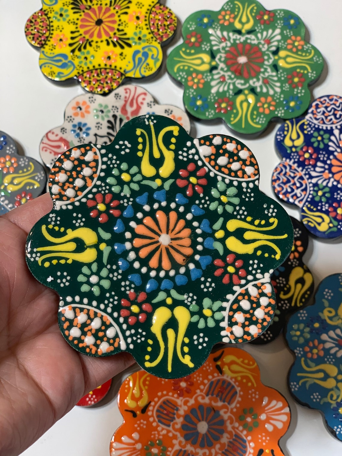 Ceramic Coasters Drink Coasters Turkish / Mediterranean / | Etsy