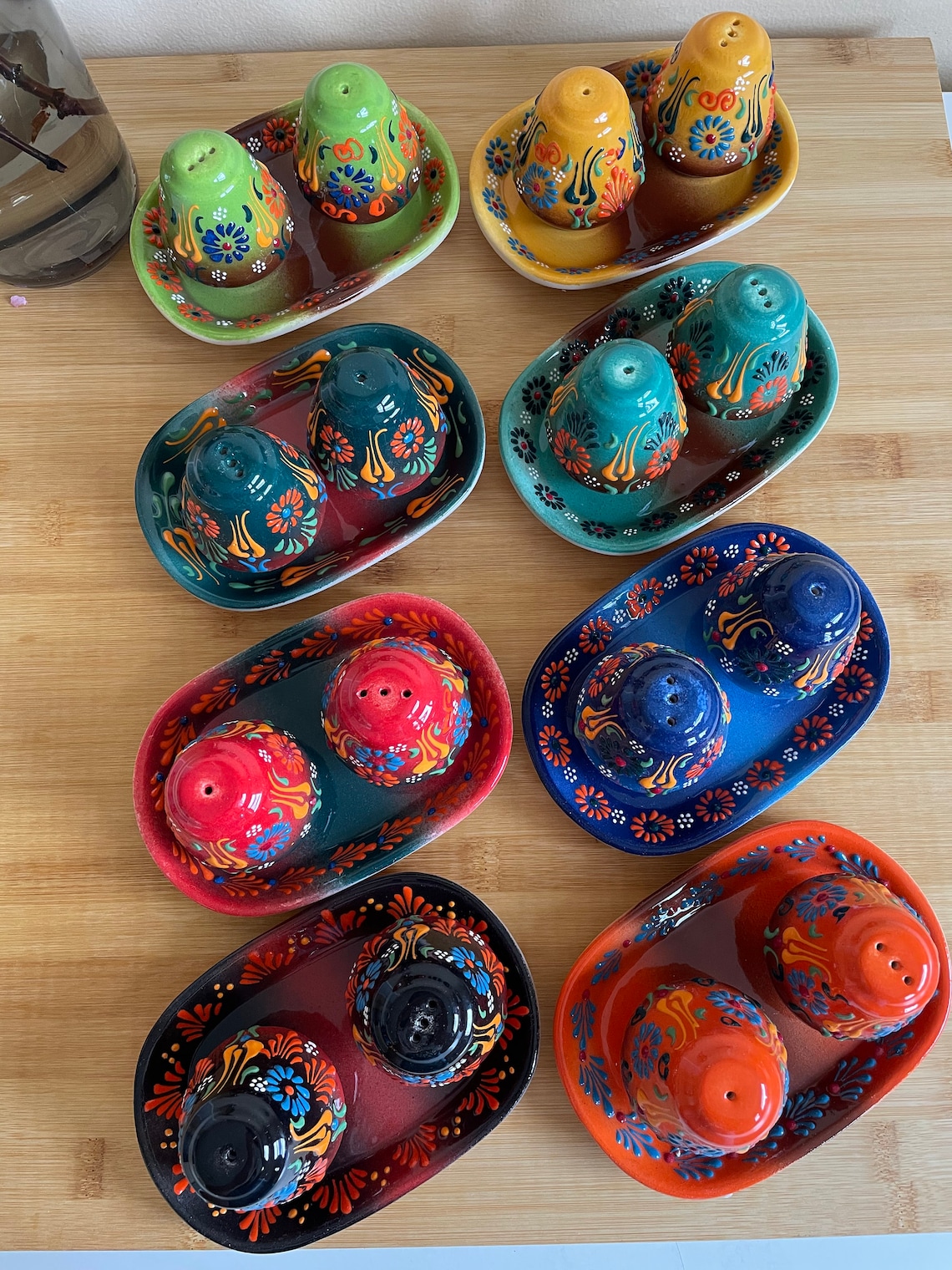 Ceramic salt and pepper shakers set authentic handmade and | Etsy