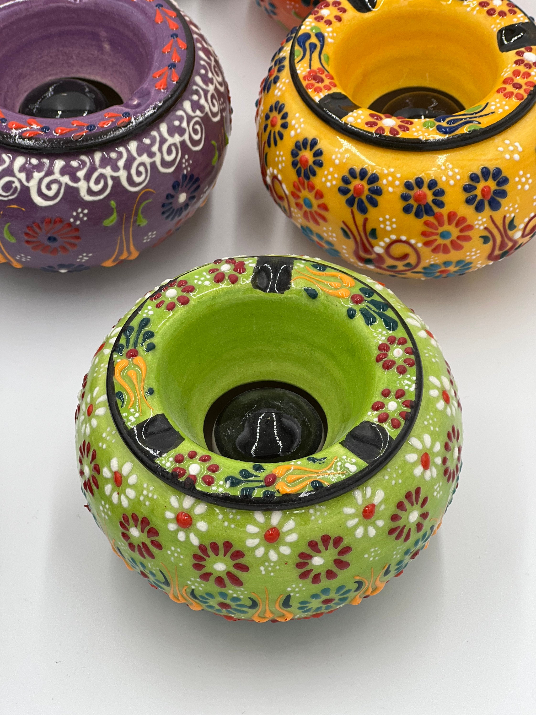 Ceramic Ashtray With Lid Ceramic Ash Tray Turkish Ceramic - Etsy