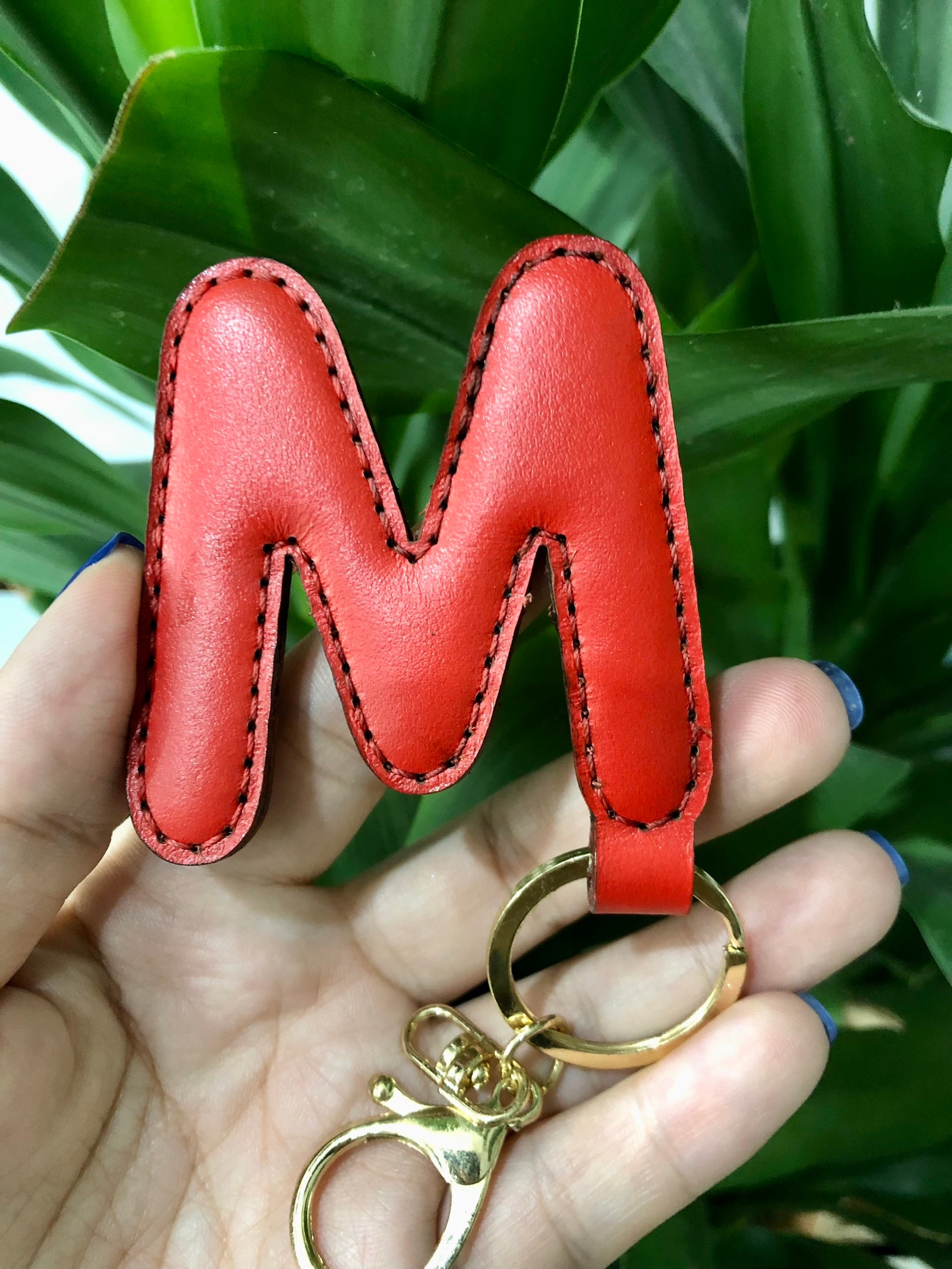 Personalized Letter Keychain Handmade Leather Keychain Handmade Genuine ...