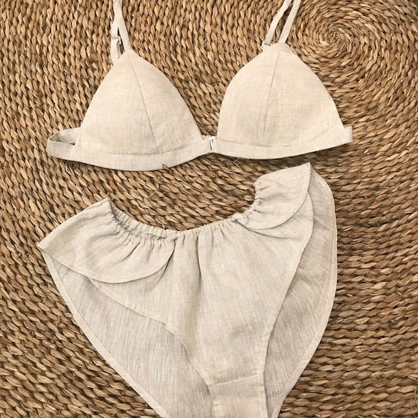 Linen Bra - Etsy