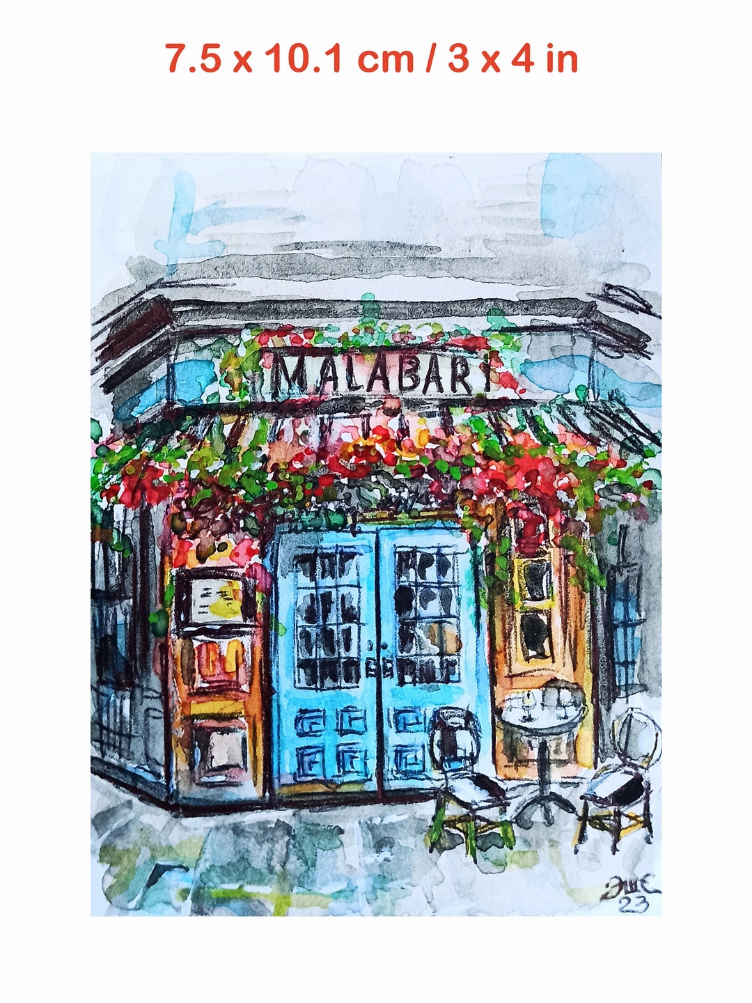 Bar in Paris Original Drawing Miniature ACEO Original Artwork - Etsy
