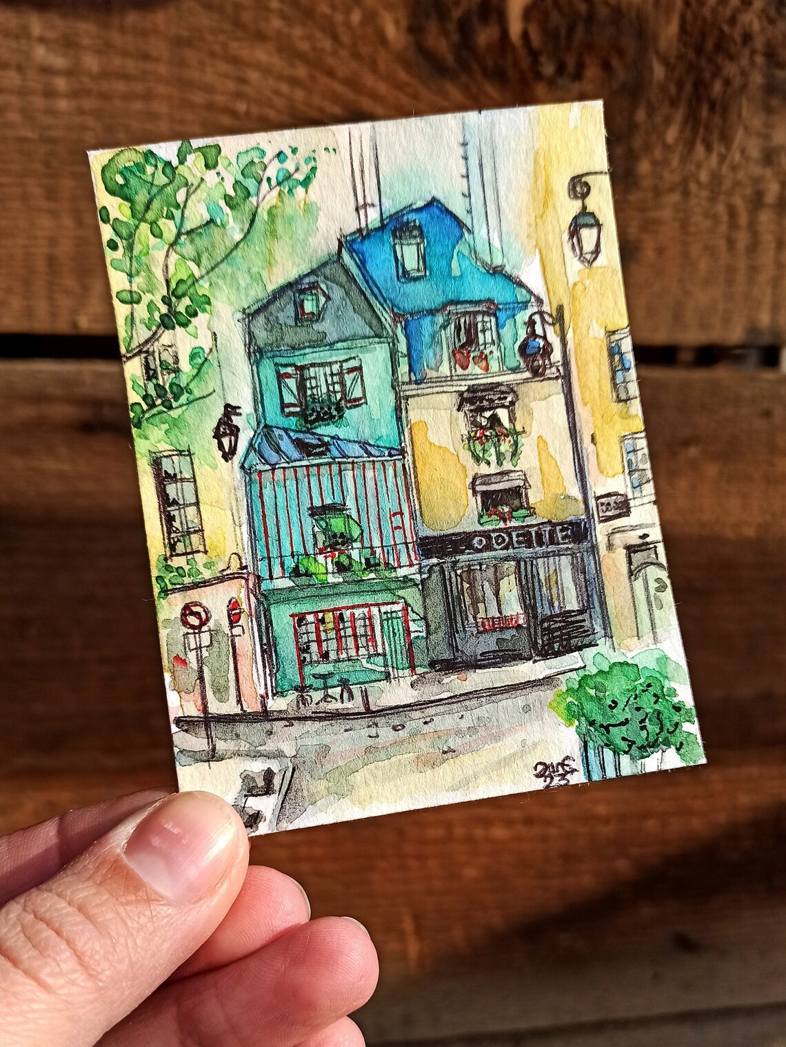 Weekend in Paris, Original Drawing, Miniature ACEO, Artwork Painting ...