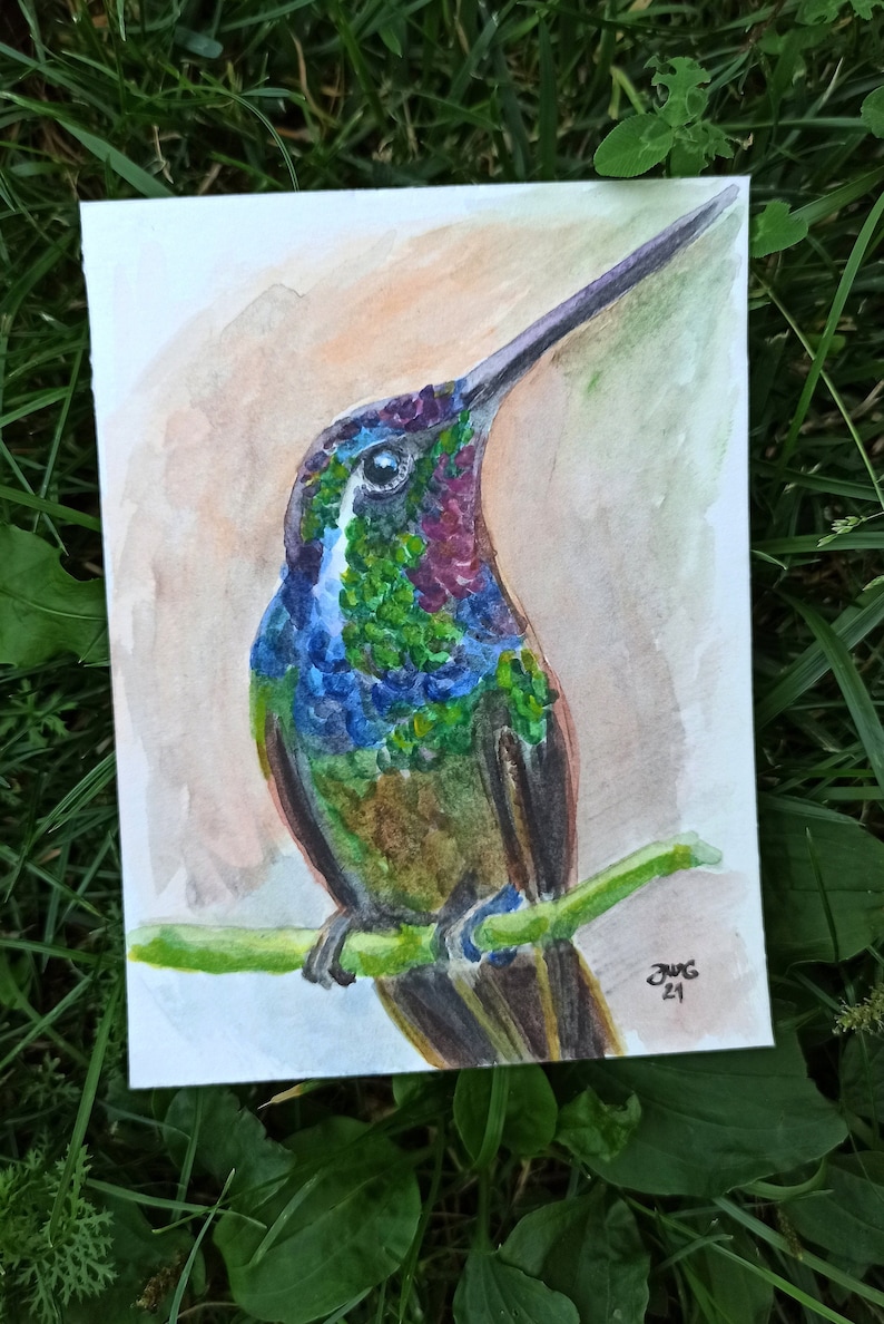 Original Miniature Bird Painting, Collectable Bird Art, Painting With a ...