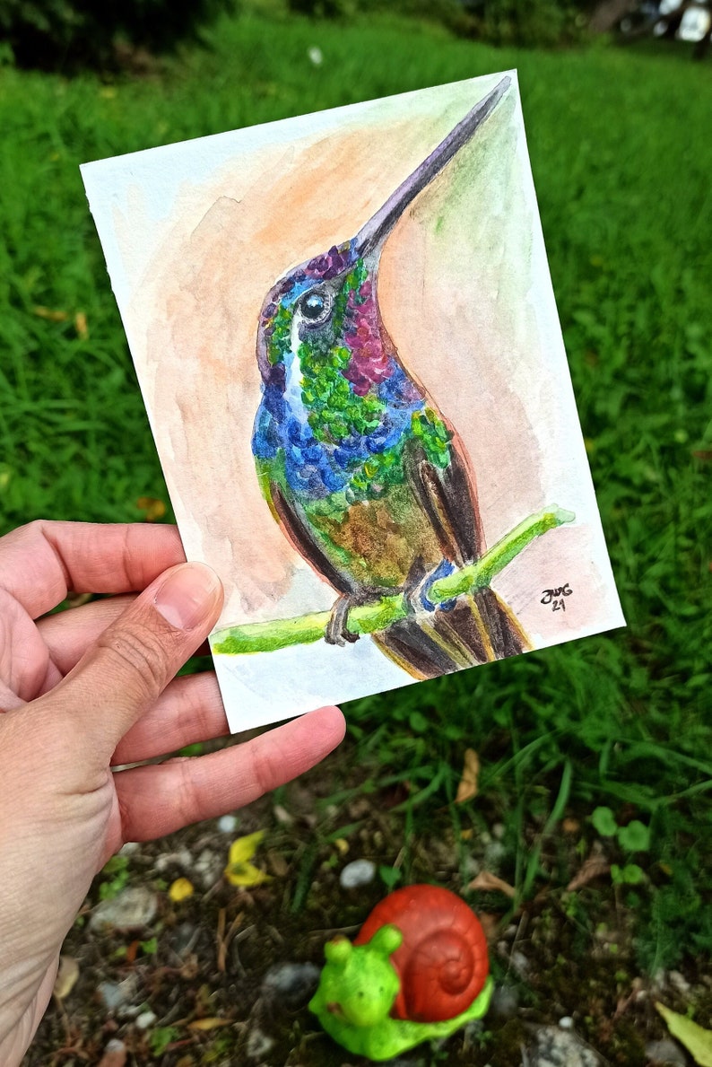 Original Miniature Bird Painting, Collectable Bird Art, Painting With a ...
