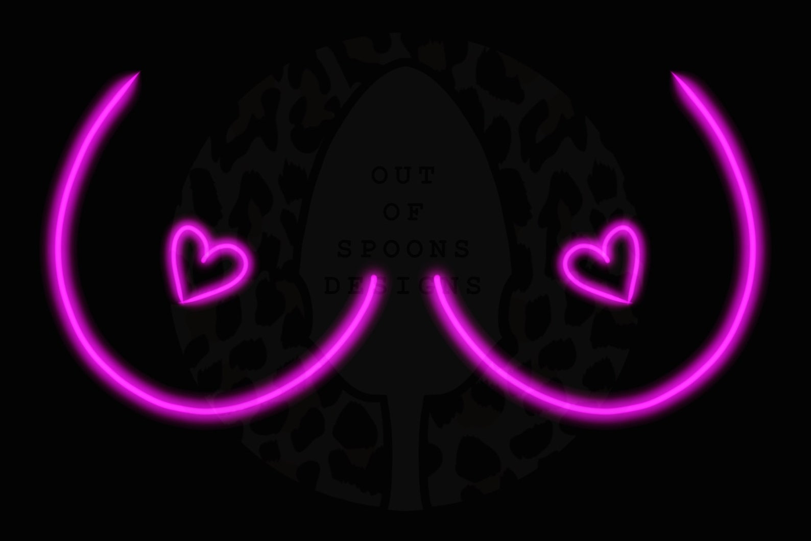 Neon Boobs Digital Print Instant Download Bathroom Art Etsy