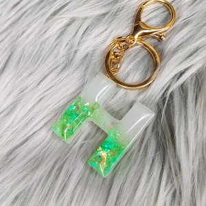 Neon Initial Keychain | Resin Letter Keychain Lobster Clasp - Etsy