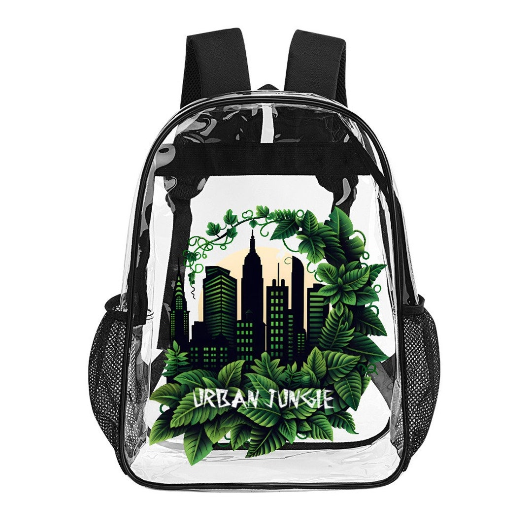 Urban Jungle School Bag, Transparent Backpack, See Through Rucksack ...