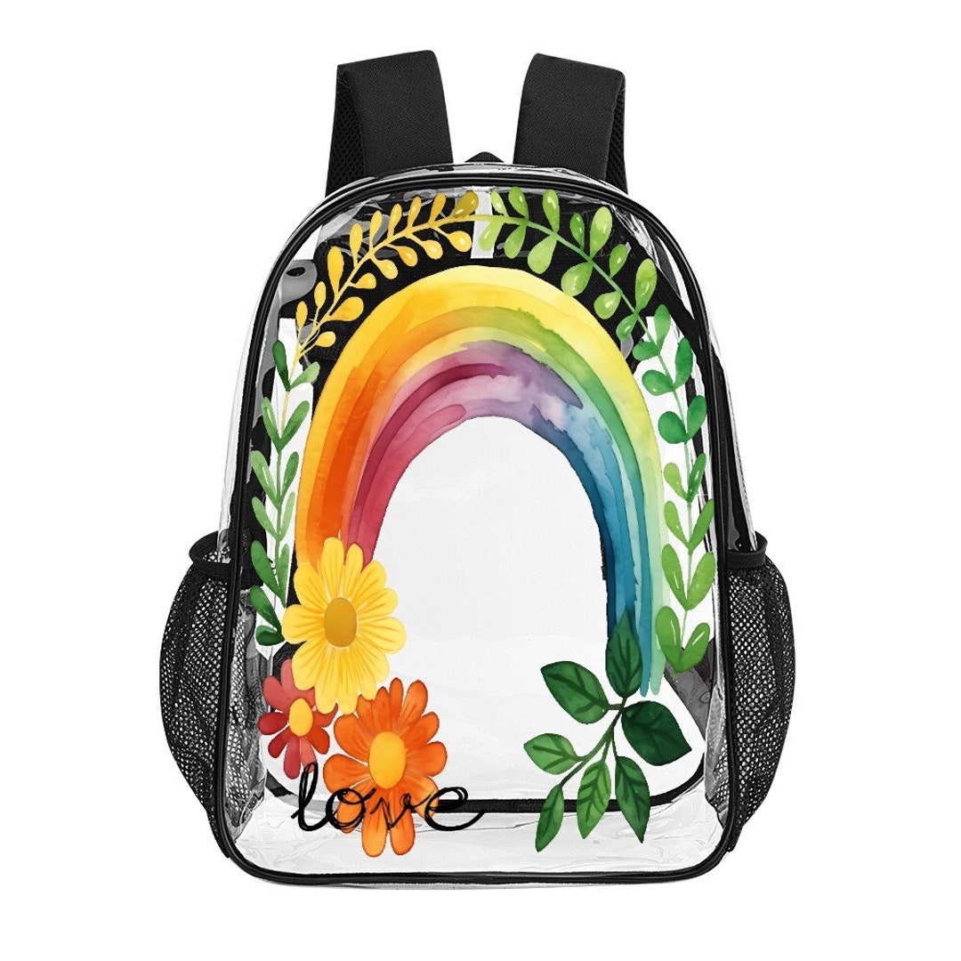 Transparent Bag, Rainbow Transparent Backpack, See Through Rucksack ...