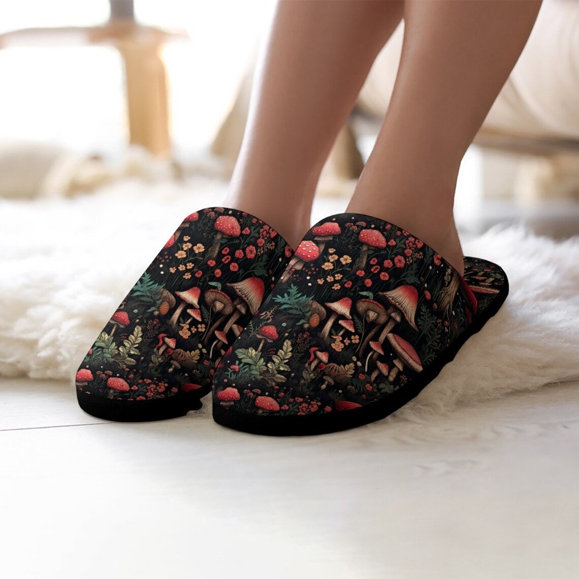Toadstool Cottagecore Forest, Hollandy Women's Slippers, Indoor Shoes ...