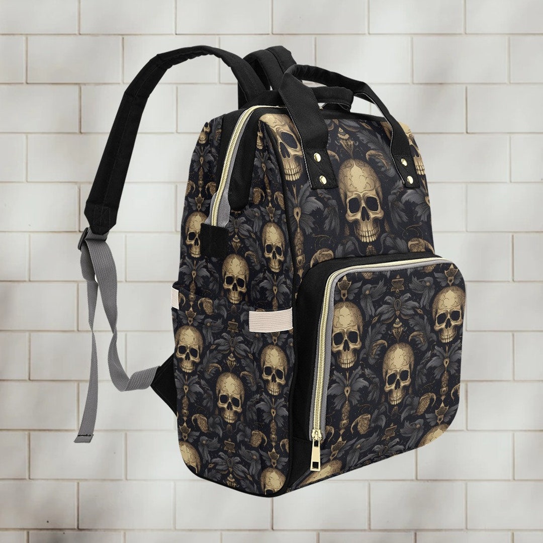 Gothic Skull Diaper Backpack: Unique Baby Change Bag - Etsy