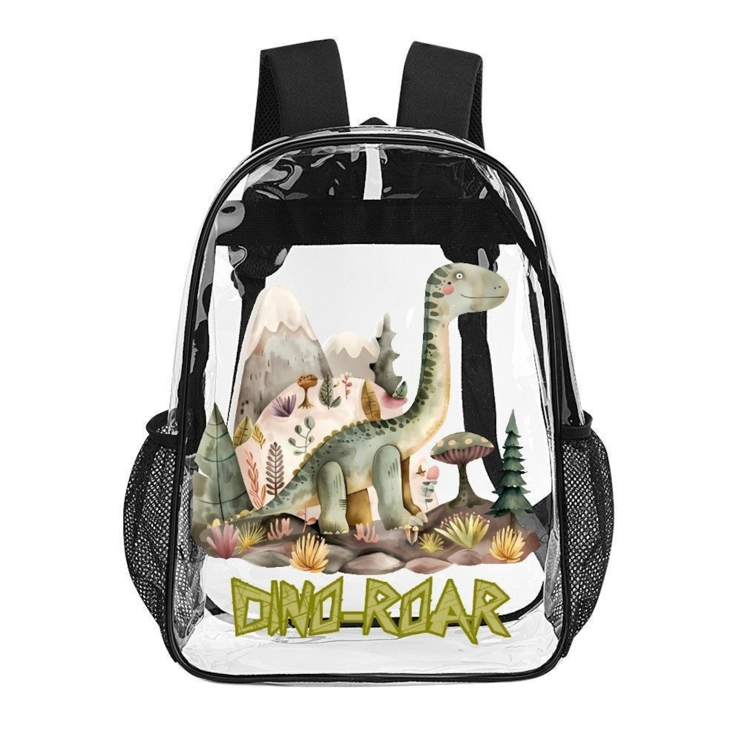 Dino Roar - Dinosaur School Bag, Transparent Backpack, See Through ...