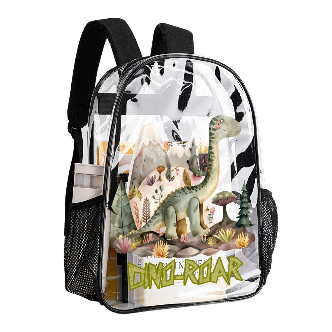 Dino Roar - Dinosaur School Bag, Transparent Backpack, See Through ...