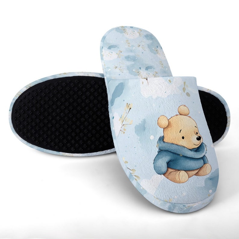 Winnie-the-pooh Blue, Hollandy Women's Slippers, Indoor Shoes - Etsy
