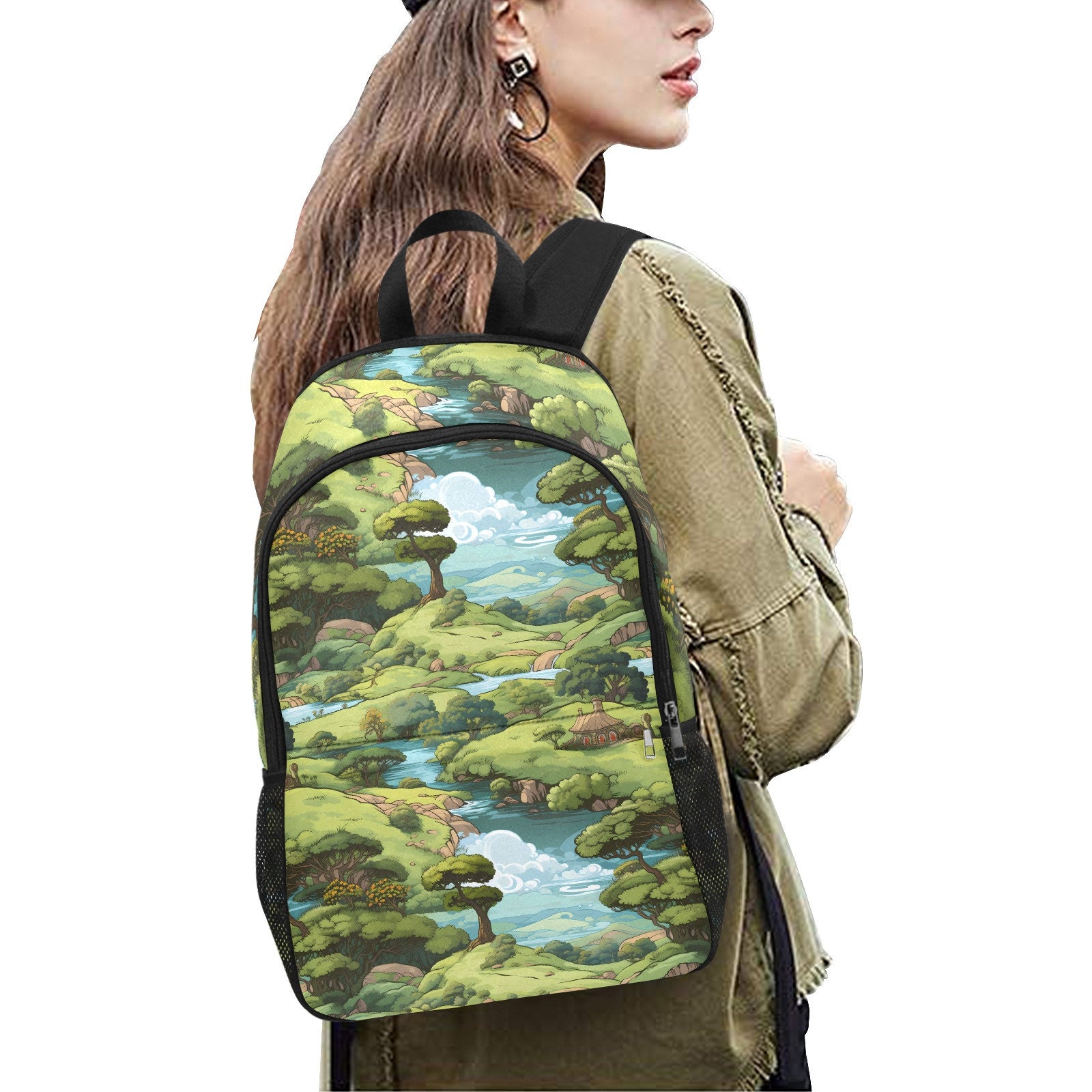 Hilly Forest Village School Backpack Multiple Compartments, Weekend Bag ...