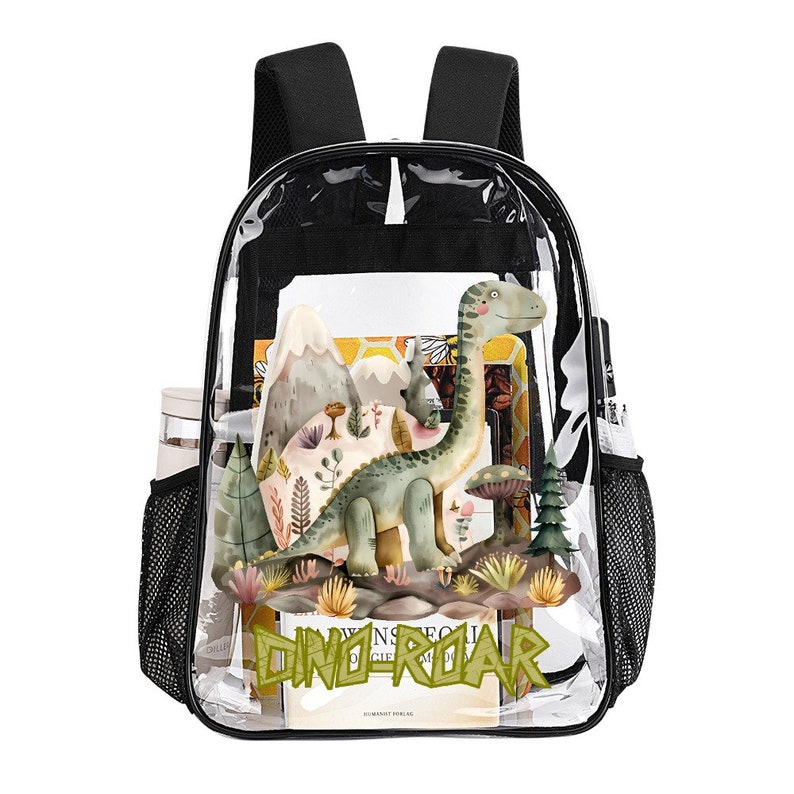 Dino Roar - Dinosaur School Bag, Transparent Backpack, See Through ...