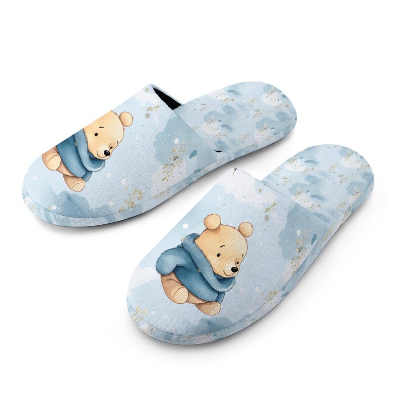 Winnie-the-pooh Blue, Hollandy Women's Slippers, Indoor Shoes - Etsy