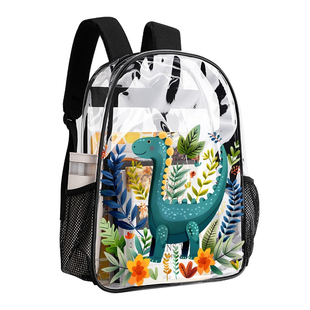 Dinosaur Transparent Backpack, See Through Rucksack, Clear Travel Bag ...