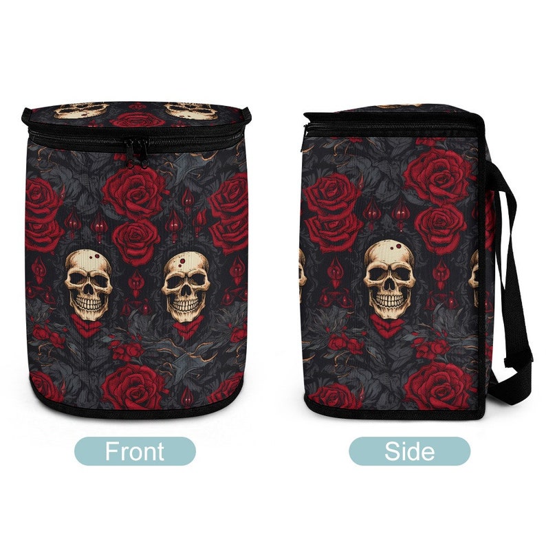 Gothic Car Bin, Car Trash Bag, With Skulls and Roses Dark Romance, Back ...
