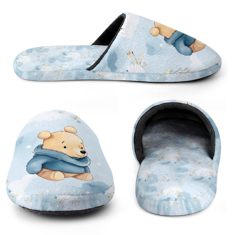 Winnie-the-pooh Blue, Hollandy Women's Slippers, Indoor Shoes - Etsy
