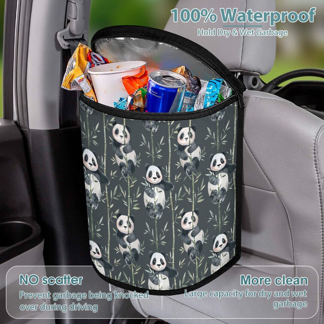 Panda Car Bin, Hanging Car Bag, Travel Tidy, Kids Toy Storage, Car ...
