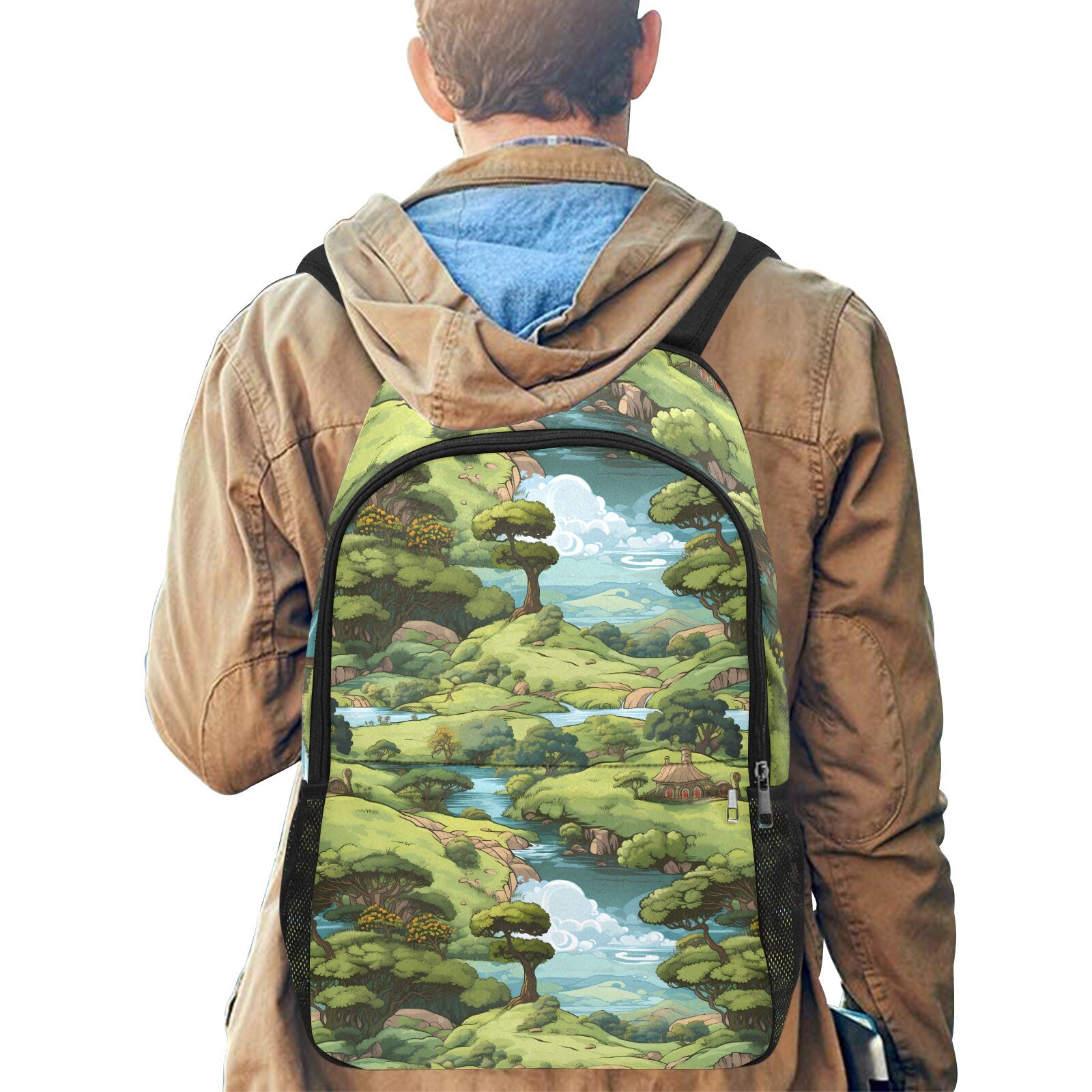Hilly Forest Village School Backpack Multiple Compartments, Weekend Bag ...