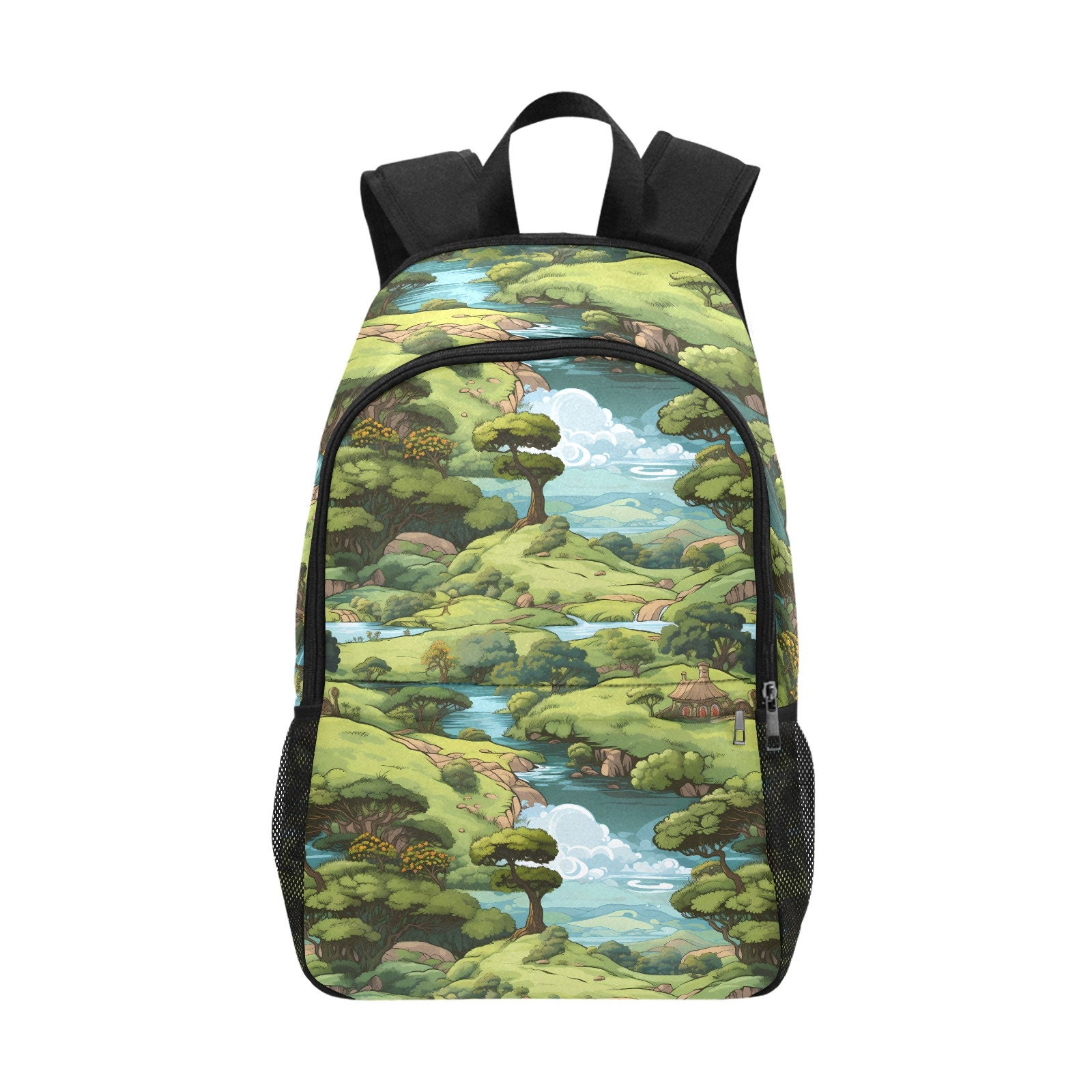 Hilly Forest Village School Backpack Multiple Compartments, Weekend Bag ...