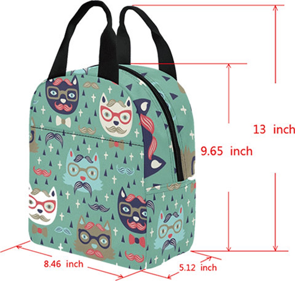 Hawaiian Floral Lunch Bag, Zipper Closure Thermal Lunch Bag, Insulated ...