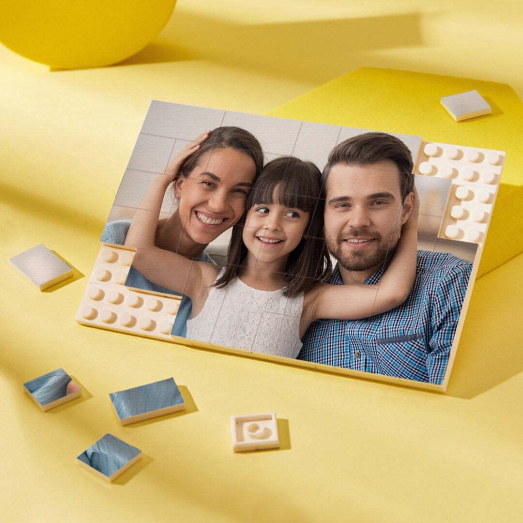 Custom Building Block Puzzle Personalized Photo Brick Gifts - Etsy