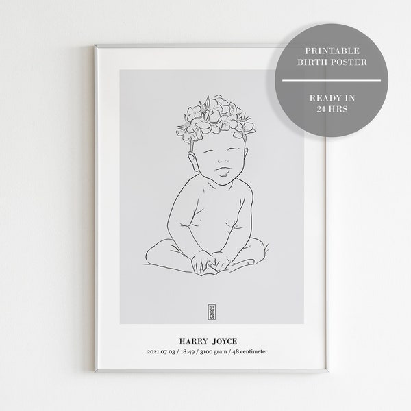 Baby Birth Print - Etsy
