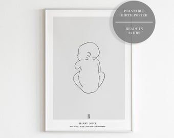 Baby Birth Custom Poster - Etsy