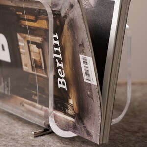 Acrylic Magazine Holder, Transparent Modern Book Stand, Minimalist ...