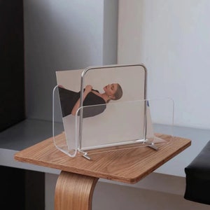 Acrylic Magazine Holder, Transparent Modern Book Stand, Minimalist ...