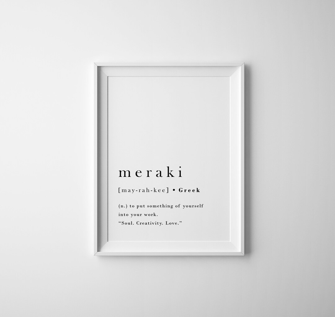 Meraki Definition Print Greek Quote Wall Art Poster Quote - Etsy