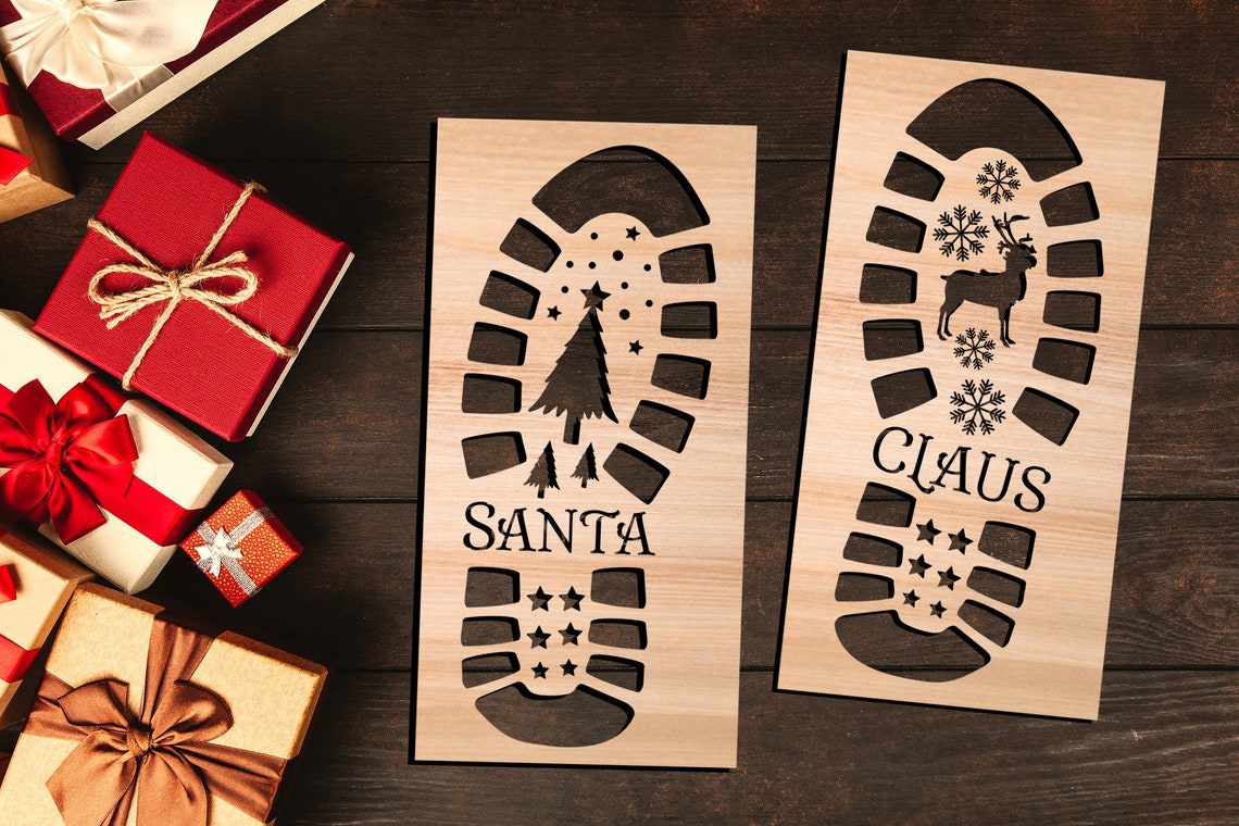 Santa Footprint SVG Santa Boot Print Svg Santa Footsteps - Etsy