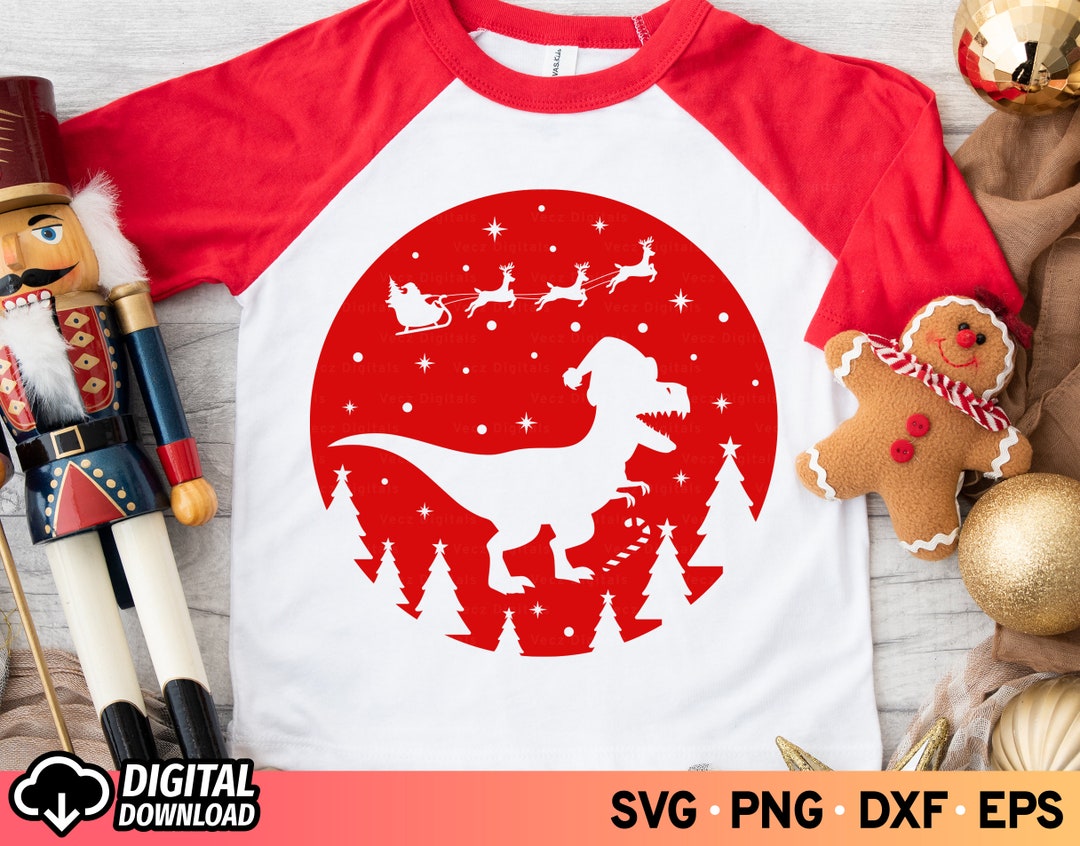Christmas Dinosaur Sleigh Ride SVG, Christmasaurus Rex Svg, T-rex Svg ...
