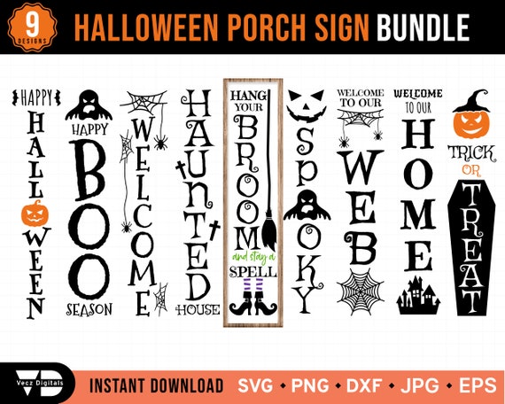 Halloween Porch Sign SVG Bundle Halloween Enter Sign Svg - Etsy