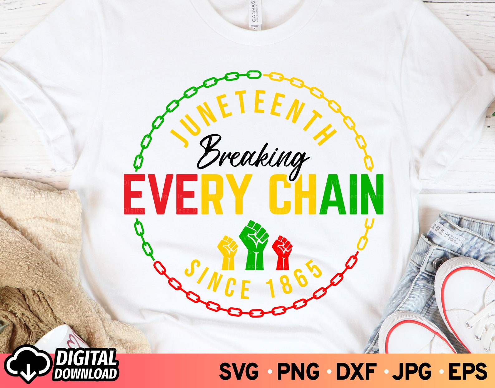 Juneteenth SVG Breaking Every Chain Svg Since 1865 - Etsy UK