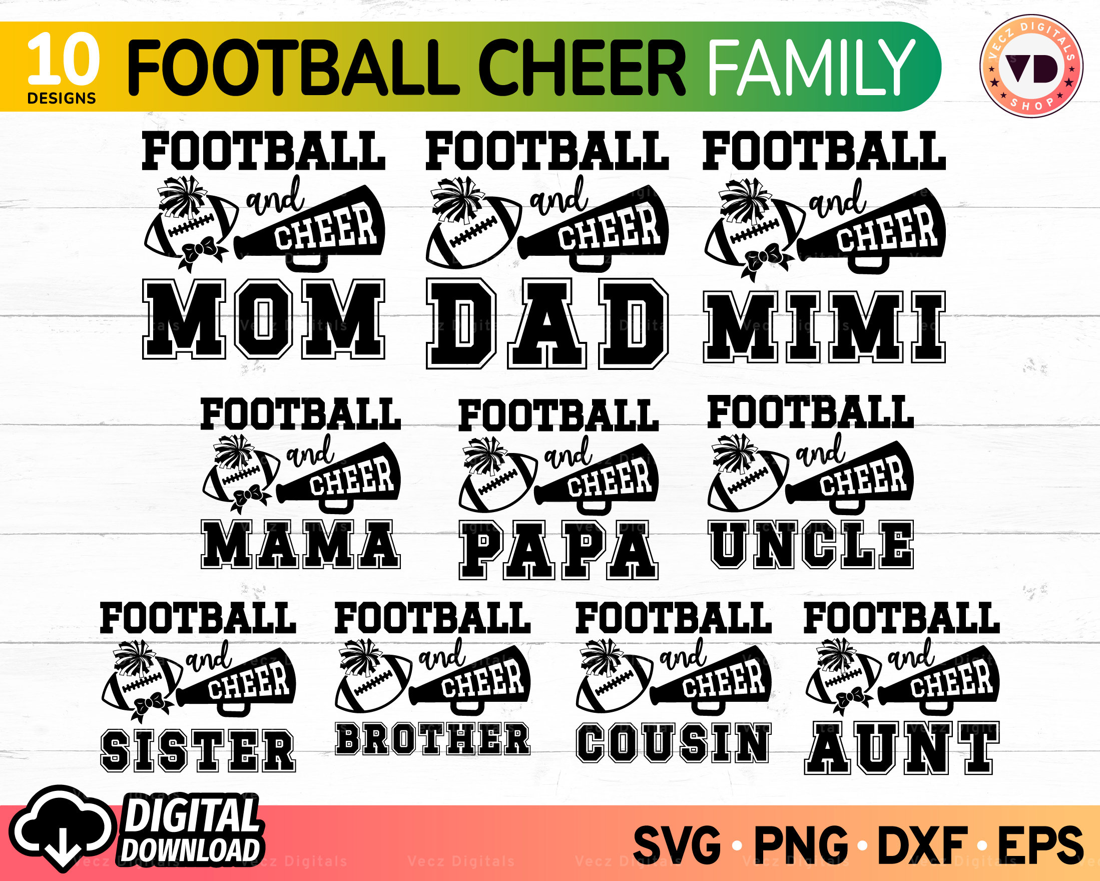 Football Cheer Family SVG Bundle Football and Cheer Mom SVG - Etsy