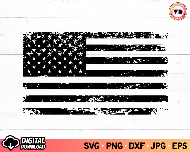 Distressed American Flag SVG American Flag SVG Distressed - Etsy